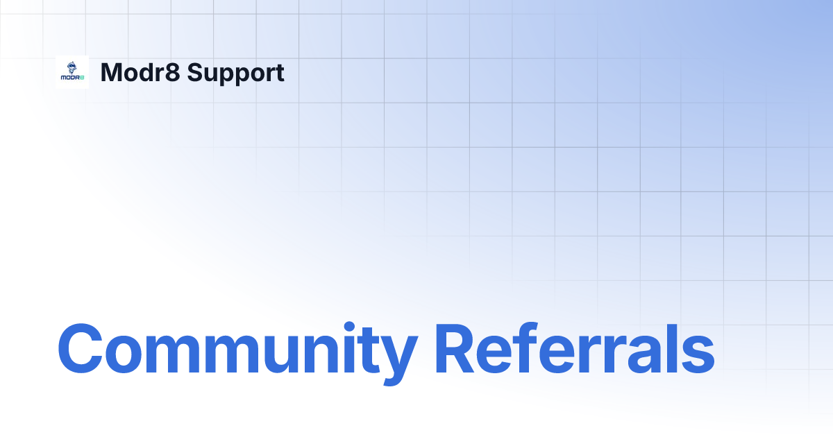 Community Referrals | Modr8 Support